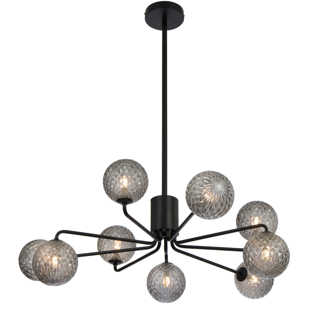 FELTON 9 LIGHT PENDANT BLACK – Telbix