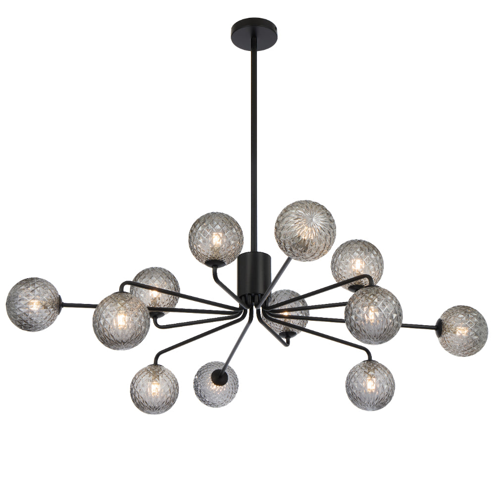 FELTON 12 LIGHT PENDANT BLACK – Telbix